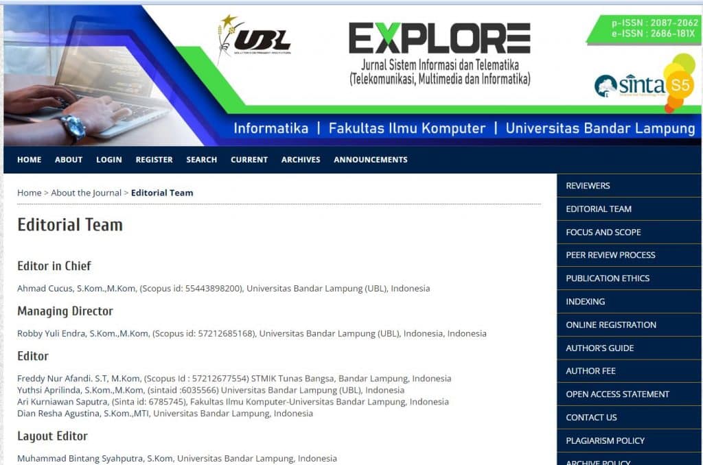 Dua Jurnal Ilmiah UBL Naik Peringkat SINTA Indonesia - Universitas Bandar Lampung